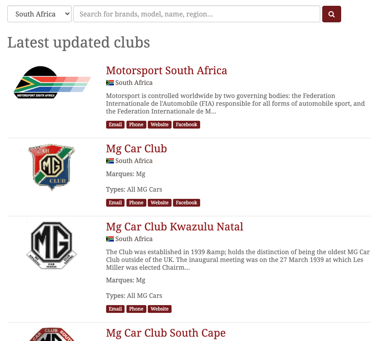 Classic Car Clubs in South Africa