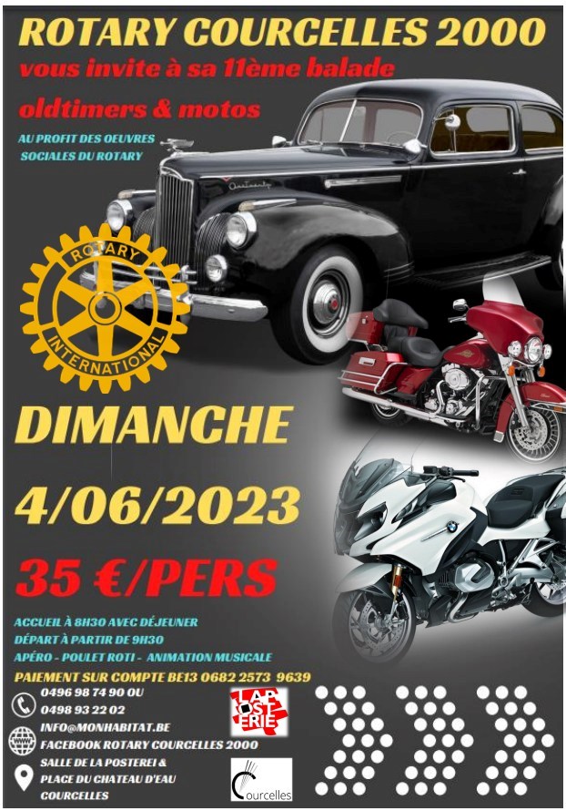 10 ème Balade Oldtimers et Motos Rotary Courcelles 2000 | Classic Car Passion